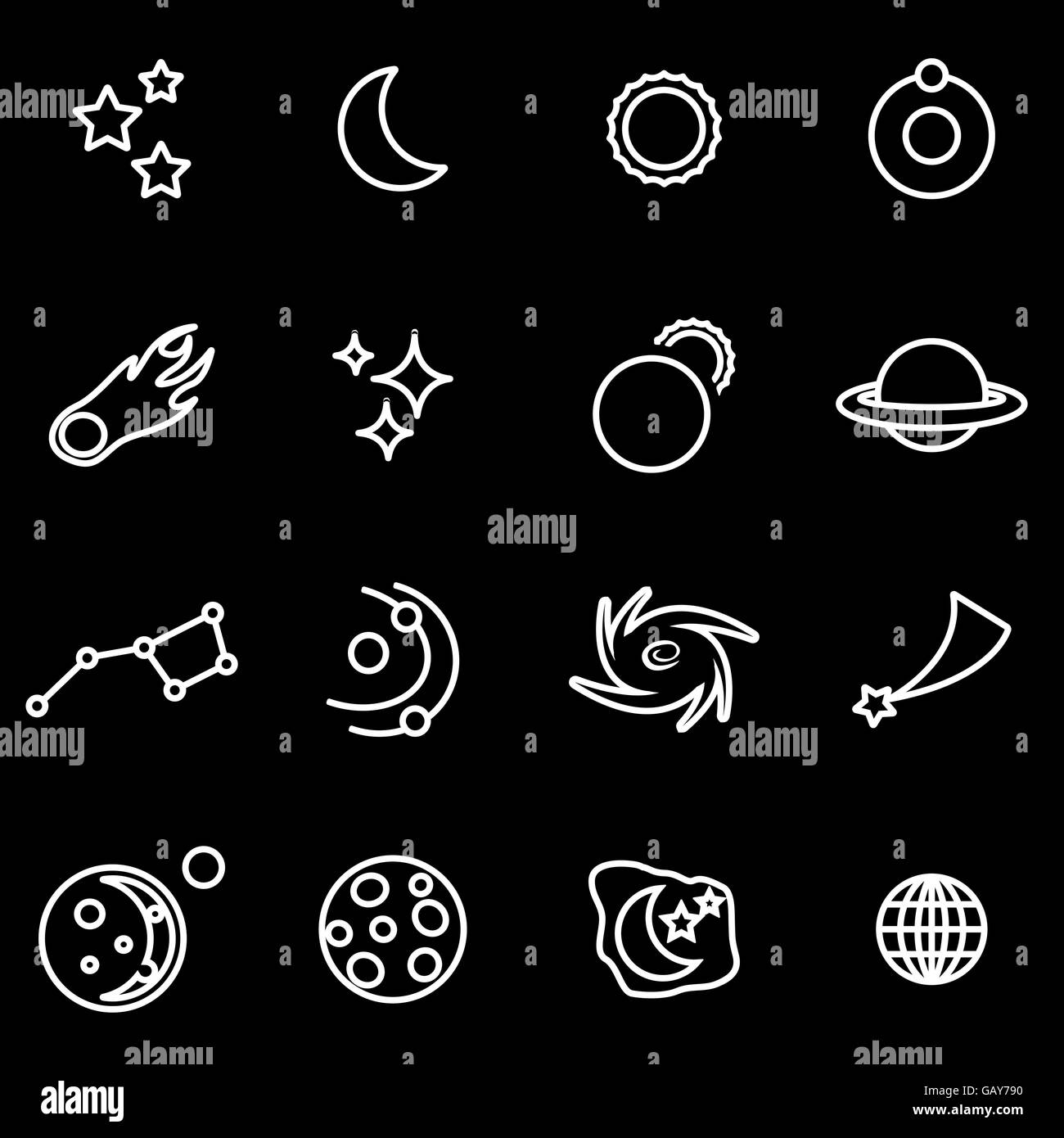 Vector line space icon set Stock Vector Image & Art - Alamy