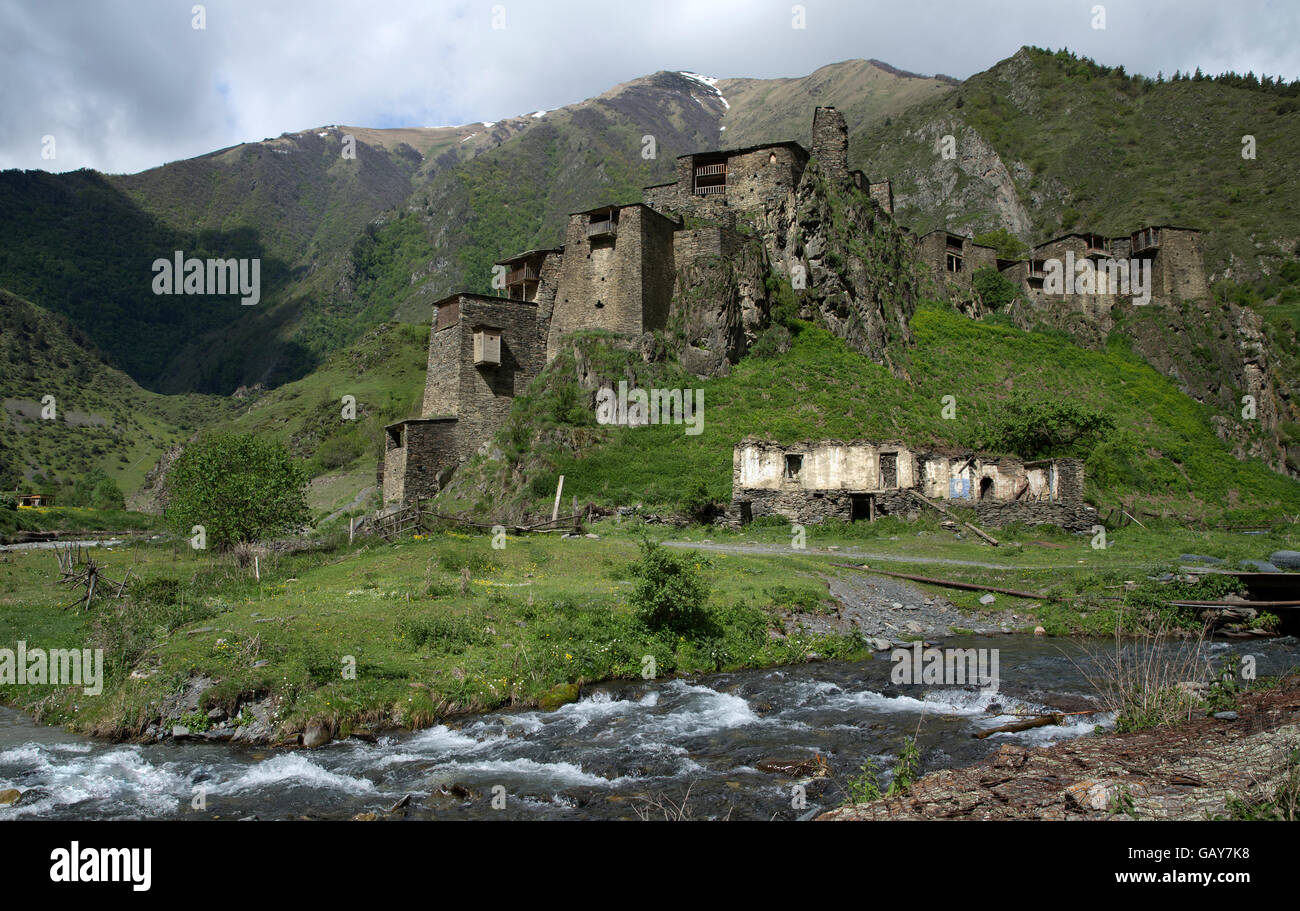 Ancient fort Shatili in mountains of Georgia, Caucasus Stock Photo - Alamy