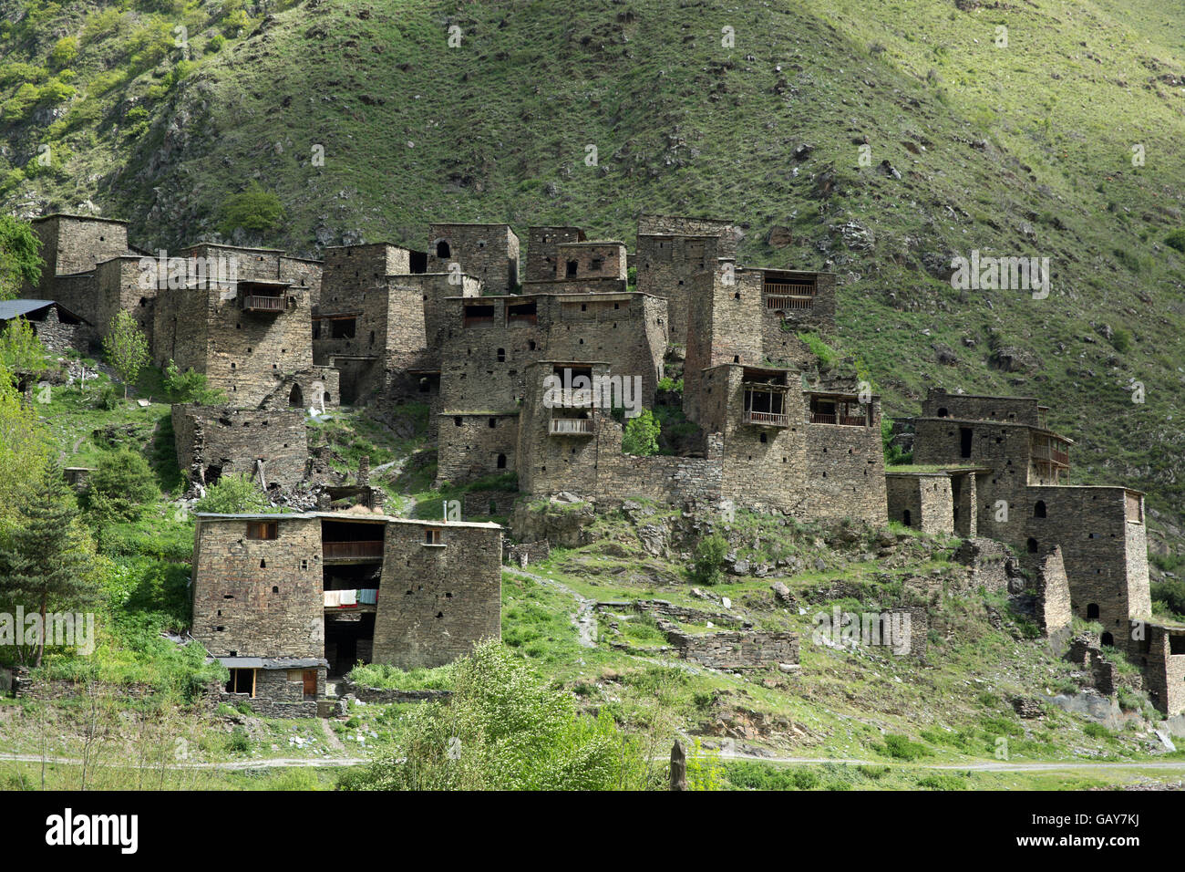 Ancient fort Shatili in mountains of Georgia, Caucasus Stock Photo - Alamy