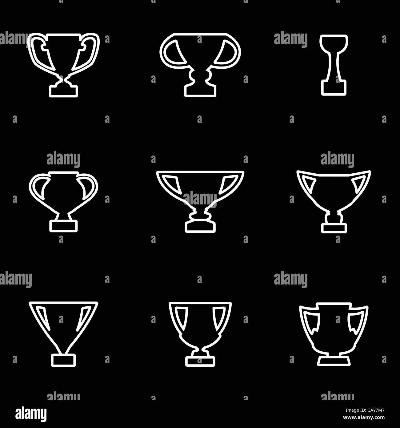 Vector line trophy icon set Stock Vector Image & Art - Alamy