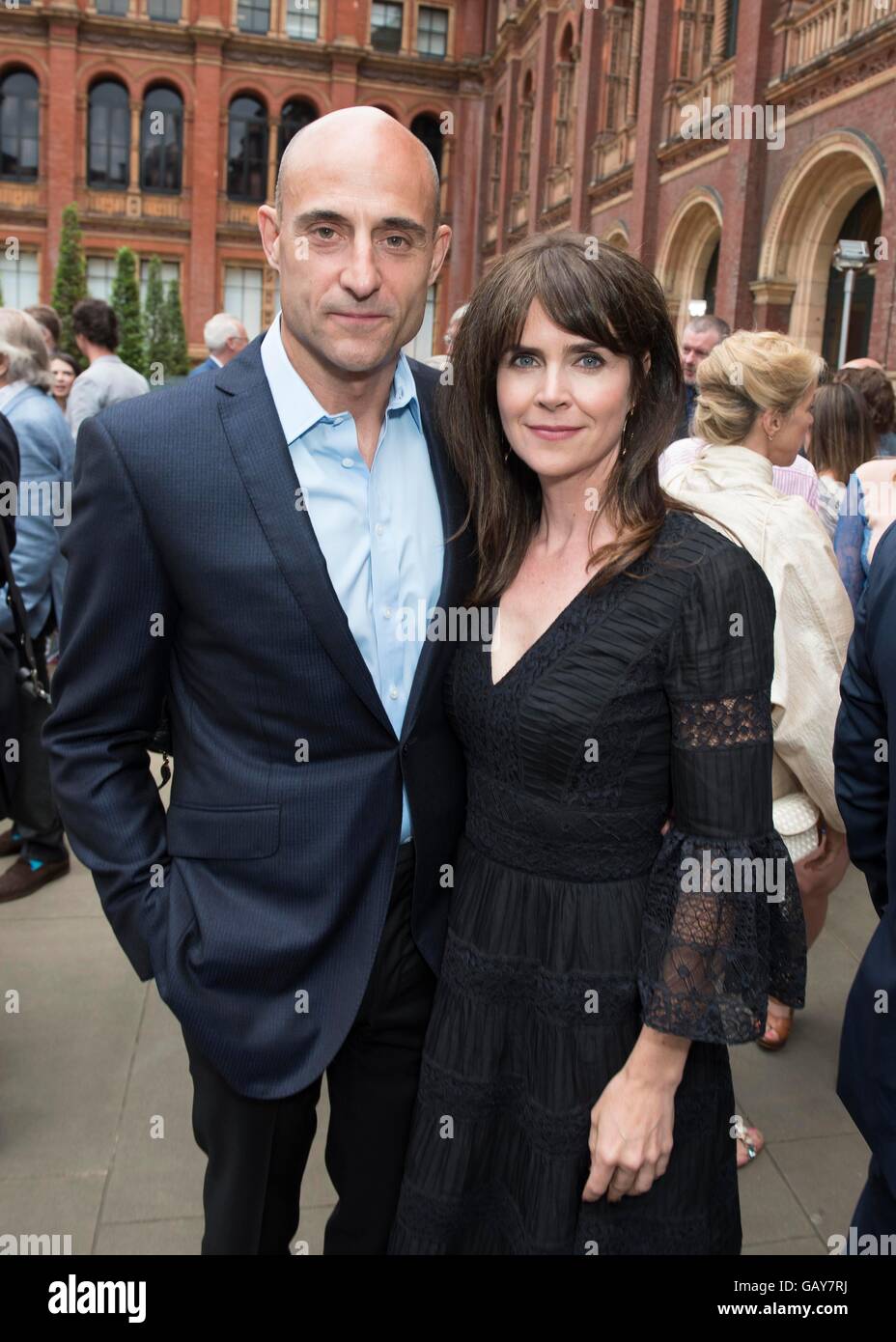 Mark Strong and Liza Marshall attend the Olivier Award Nominees/Winners ...