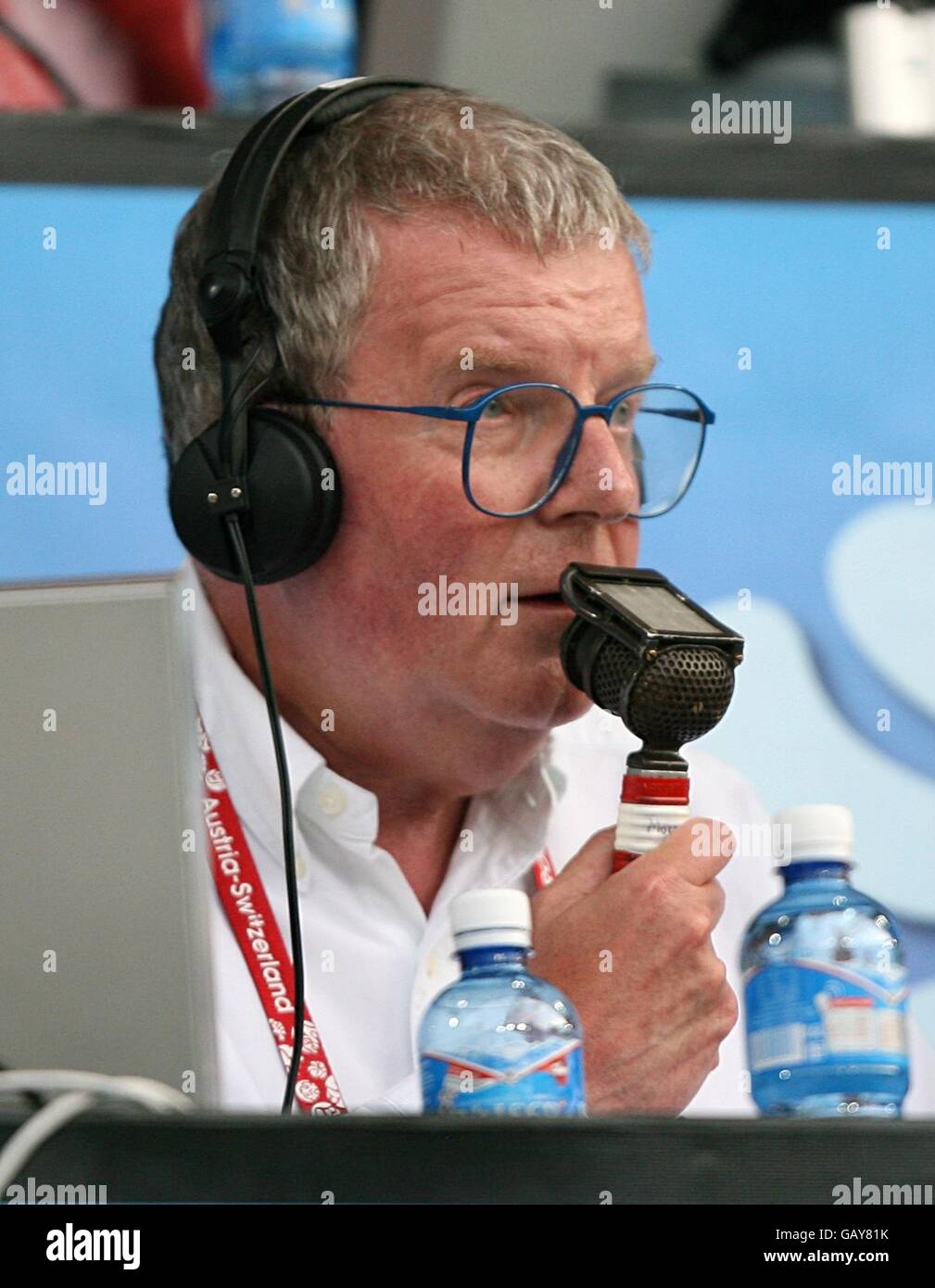 Bbc commentator john motson in stands hi-res stock photography and ...