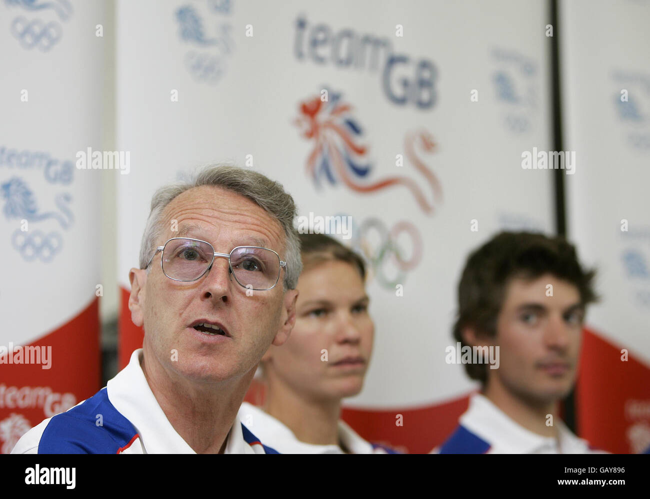 Team Manager for the GB Senior Rowing Team, David Tanner, speaks at a ...