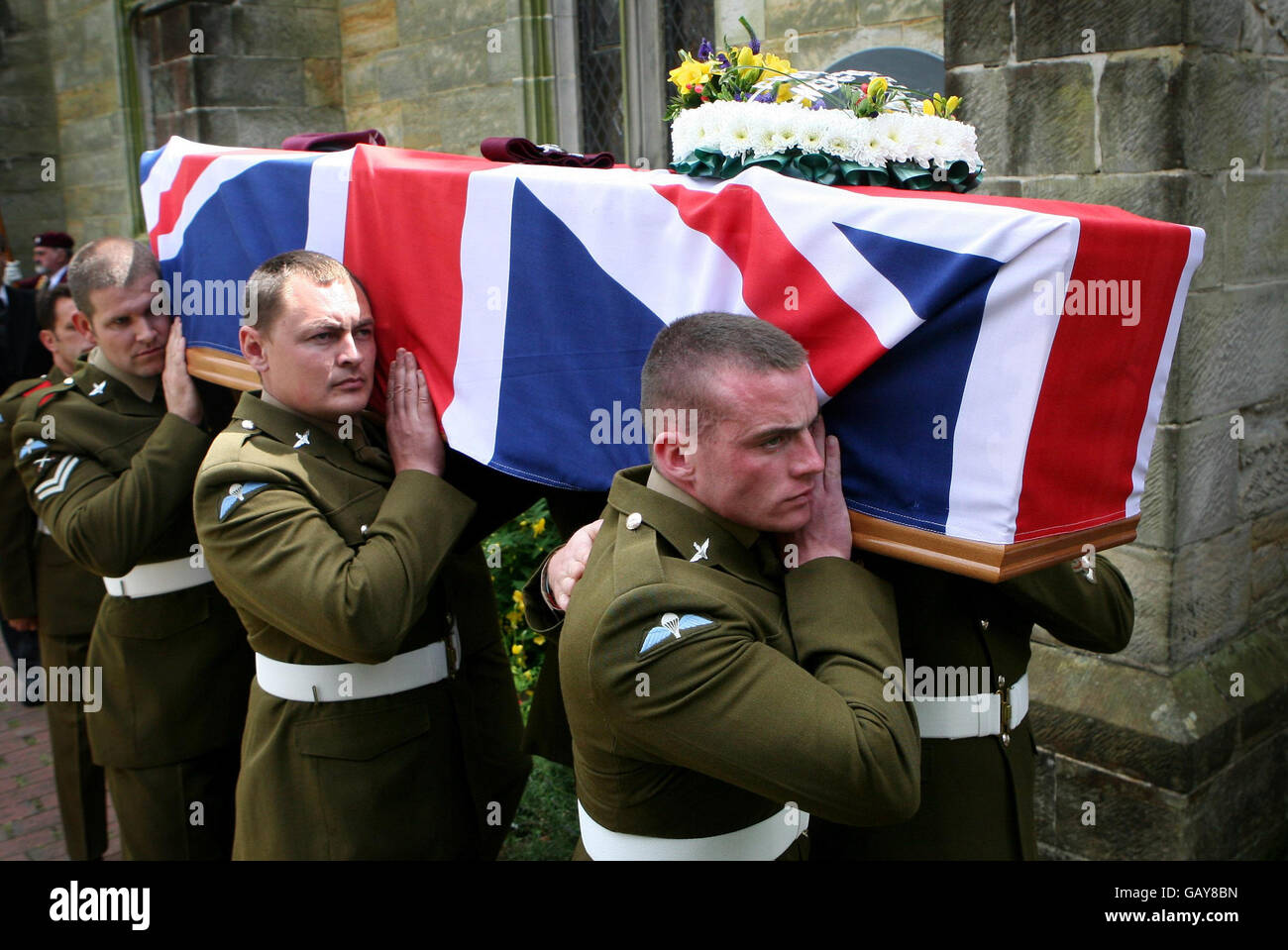 The coffin of Private Daniel Gamble of B Company 2nd Battalion ...
