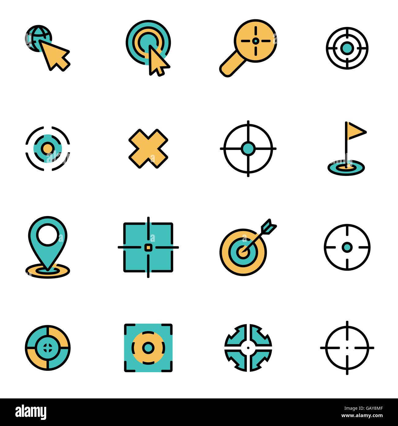 Trendy flat line icon pack for designers and developers. Vector line ...