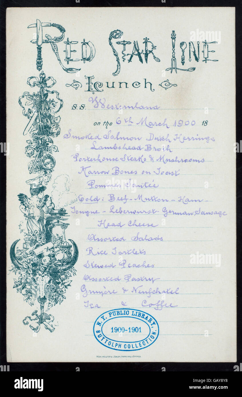 A luncheon hosted aboard the S.S. Westernland of the Red Star Line ...