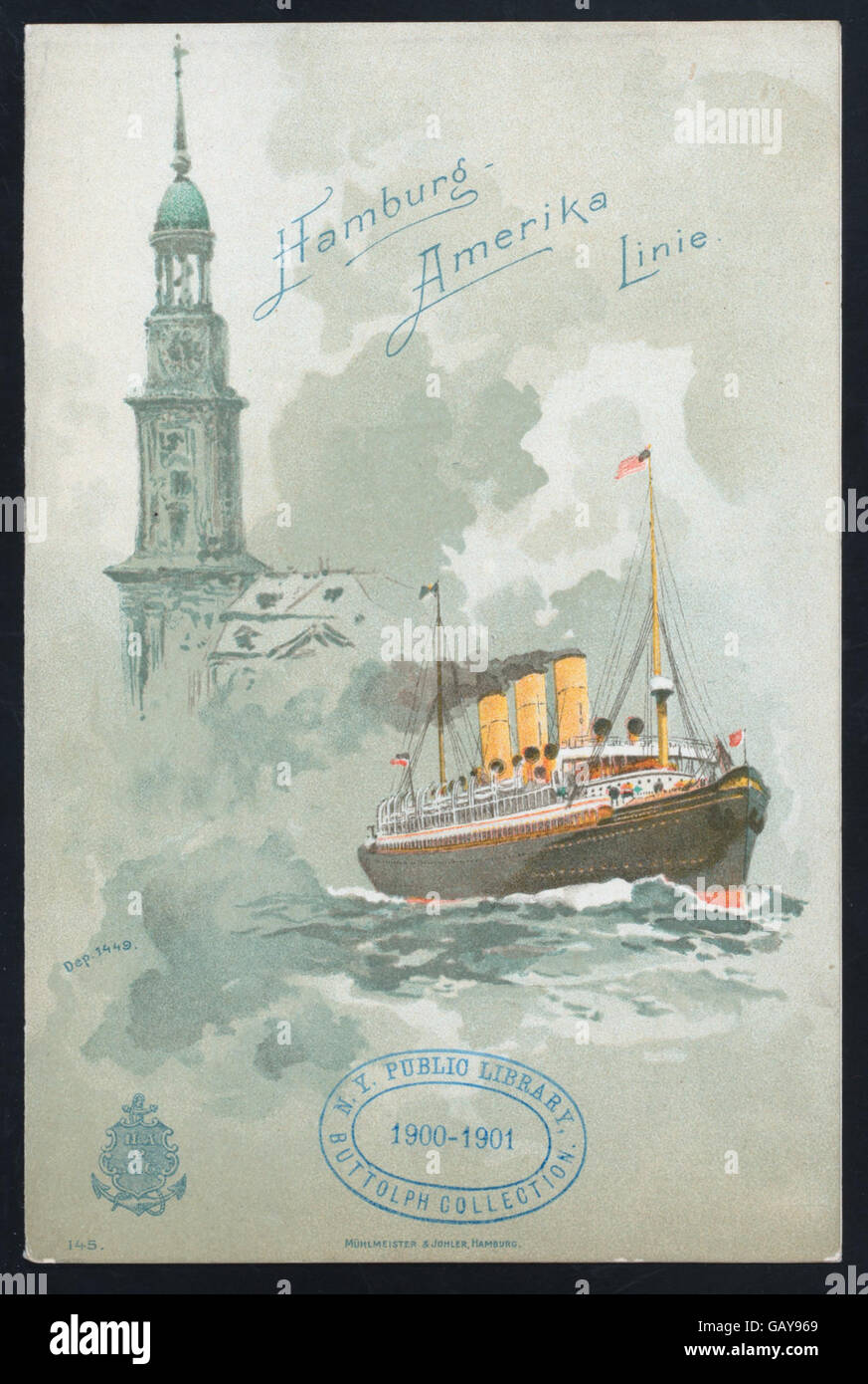 A dinner held aboard the Hamburg-Amerika Linie’s express steamer ...