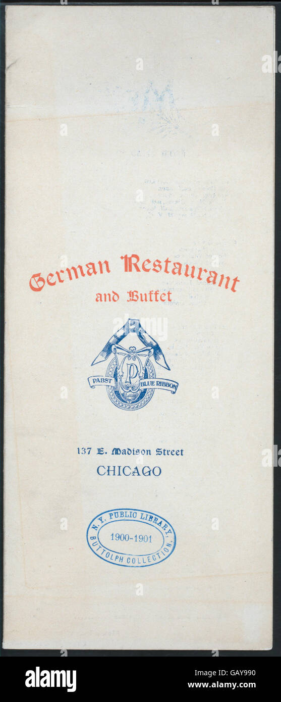 A daily menu from a German restaurant and buffet located at 137 E ...
