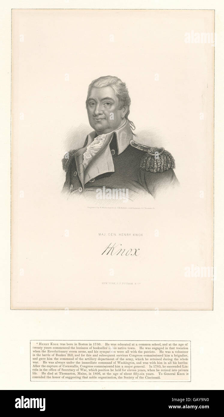 Major General Henry Knox, depicted in this portrait, was a key figure ...