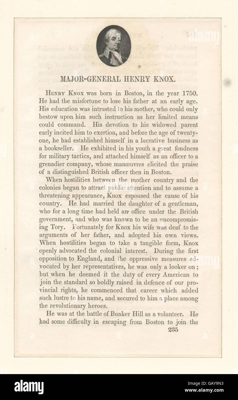 Henry Knox High Resolution Stock Photography and Images - Alamy