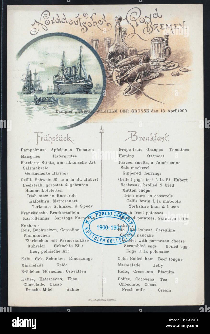 This image captures a breakfast event held aboard the Kaiser Wilhelm ...