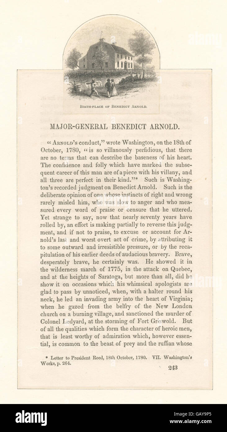 The birthplace of Benedict Arnold, a controversial figure in American ...