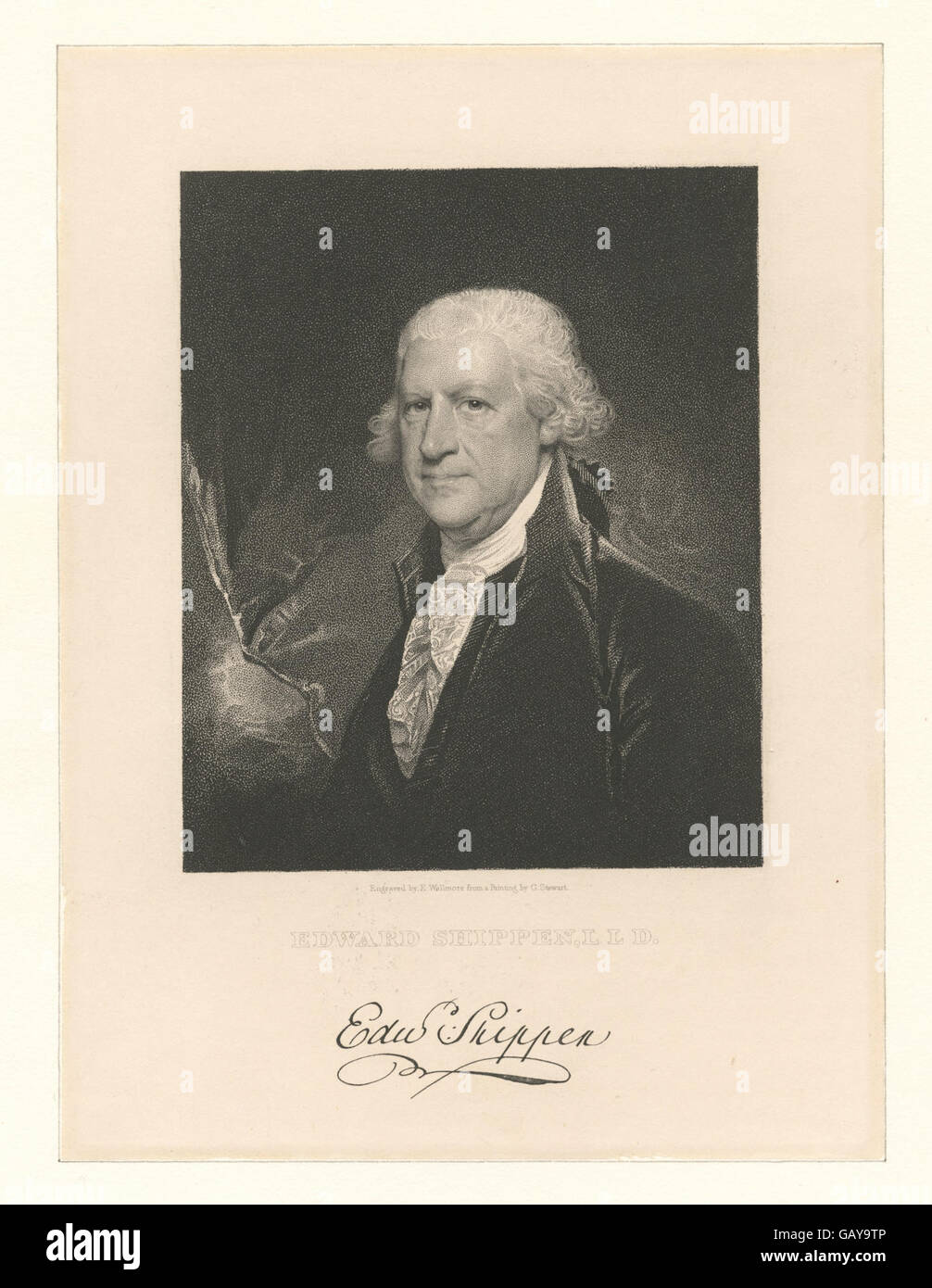 A historical image of Edward Shippen L.L.D, a notable figure in early ...