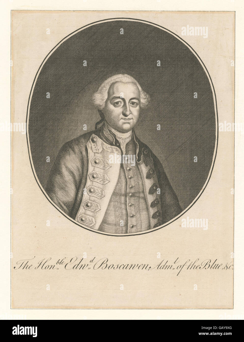 Edward Boscawen, an important British Admiral of the Blue during the ...