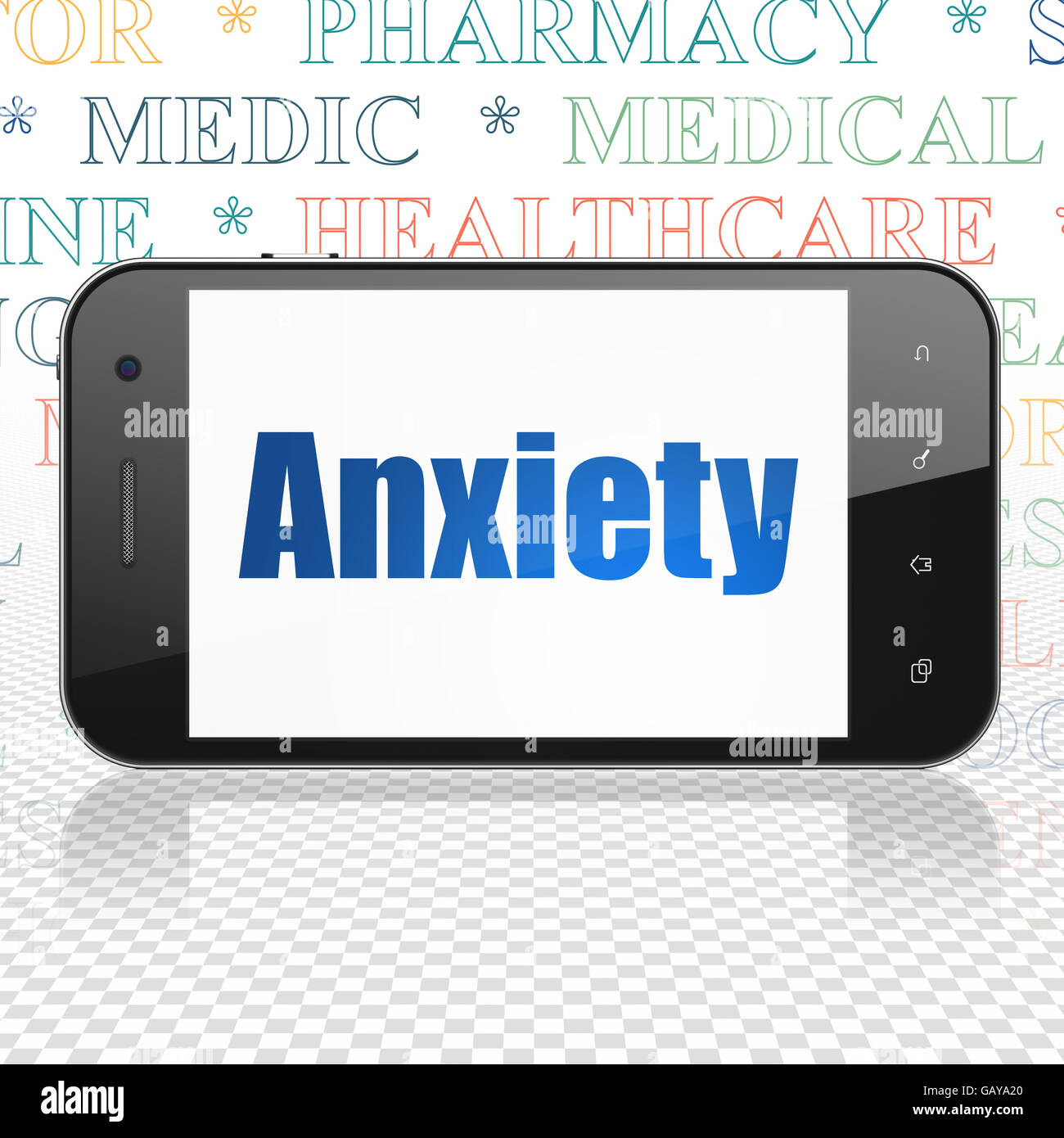 Health concept: Smartphone with Anxiety on display Stock Photo - Alamy