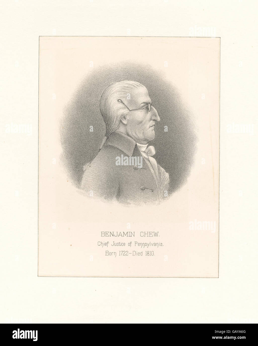 A portrait of Benjamin Chew, the Chief Justice of Pennsylvania, known ...