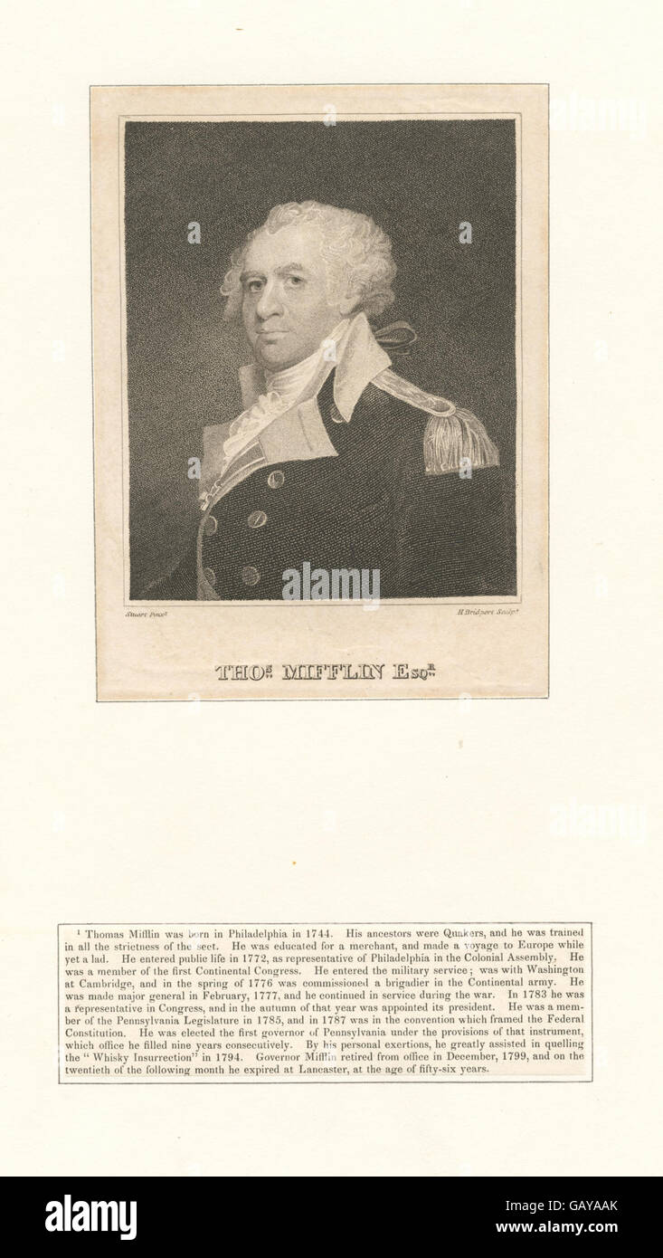 Thomas Mifflin was an American merchant and politician, who served as ...