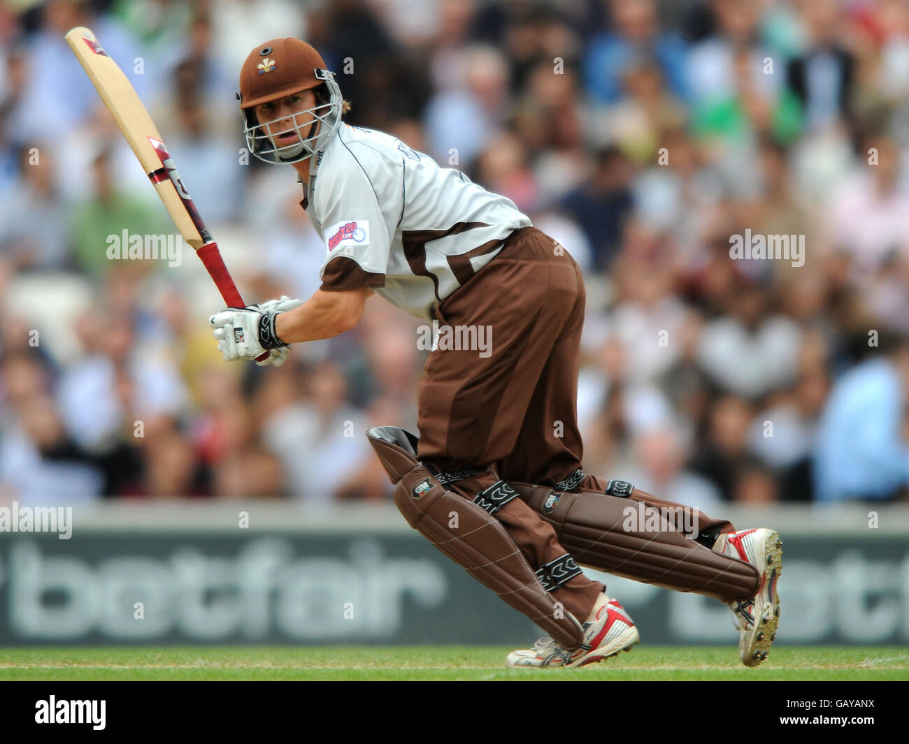 Surrey Brown Caps' Jonathan Batty in action against the Middlesex ...
