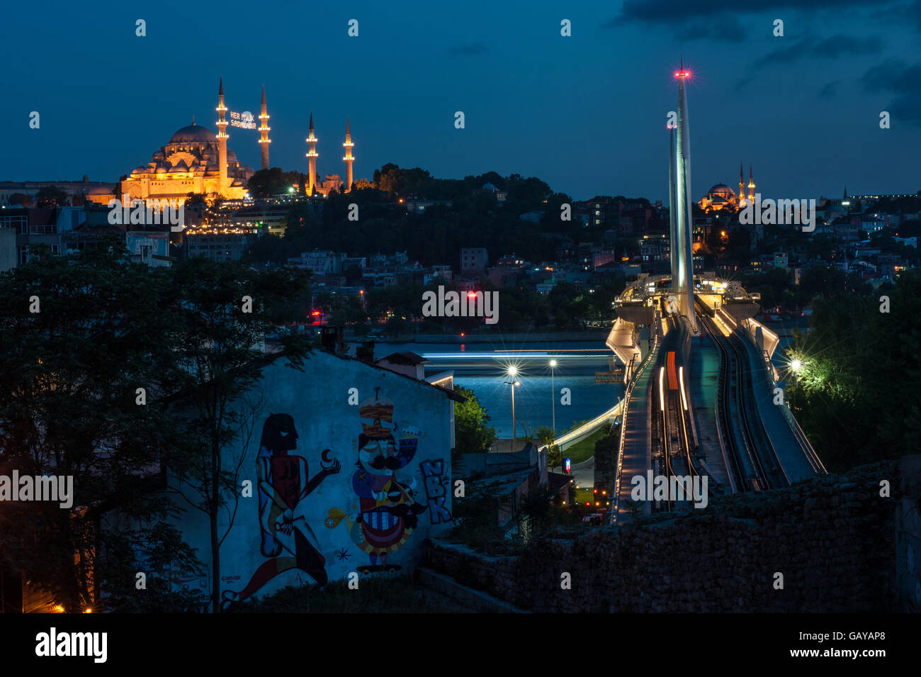 Istanbul at night Stock Photo - Alamy