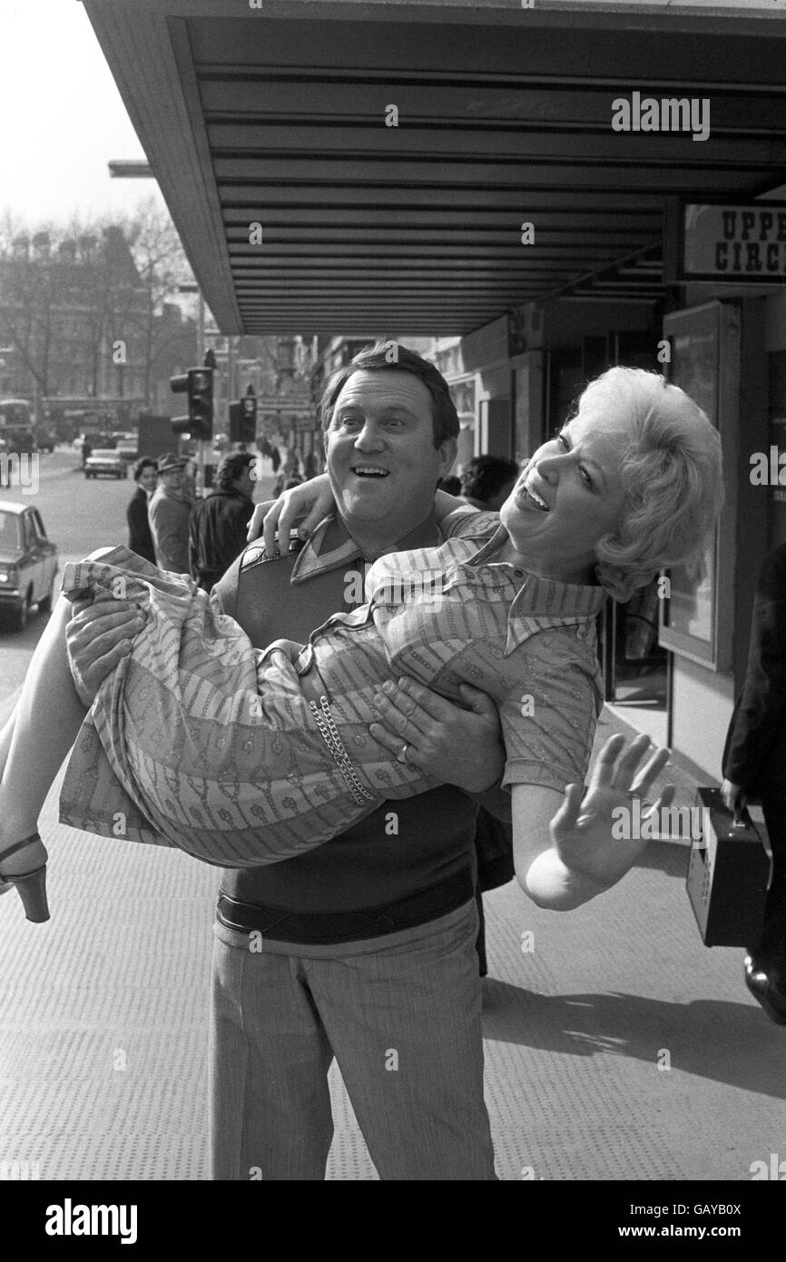 Actor terry scott carrying june whitfield hi-res stock photography and ...