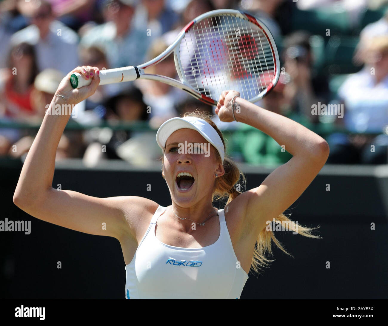 Russia's Nicole Vaidisova celebrates her victory over Russia's Anna ...