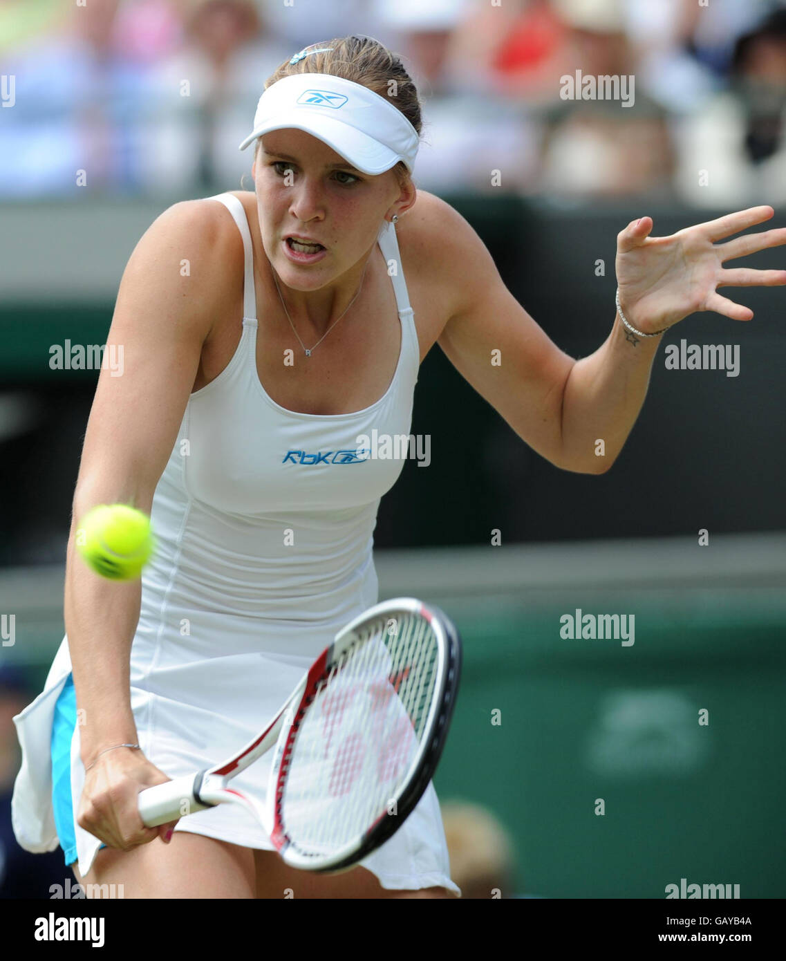 Russia's Nicole Vaidisova in action against Russia's Anna Chakvetadze ...