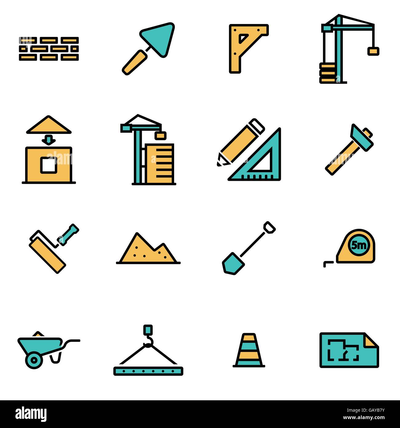 Trendy flat line icon pack for designers and developers. Vector line ...