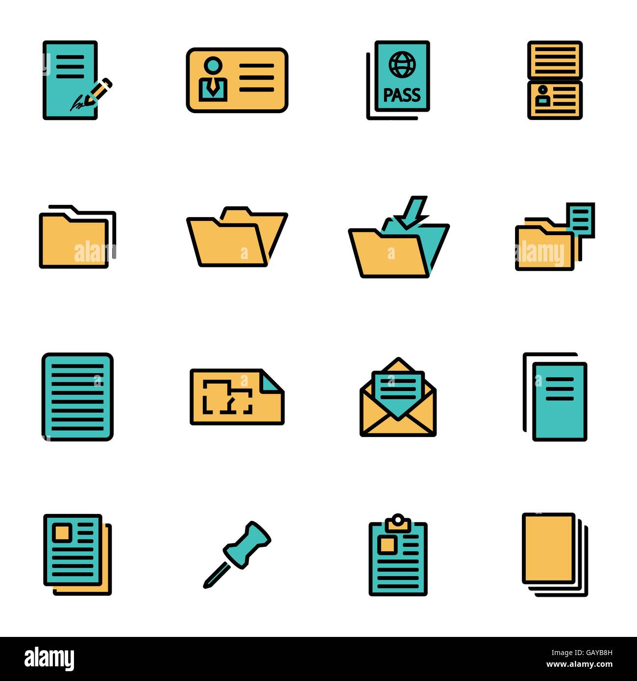 Trendy flat line icon pack for designers and developers. Vector line ...