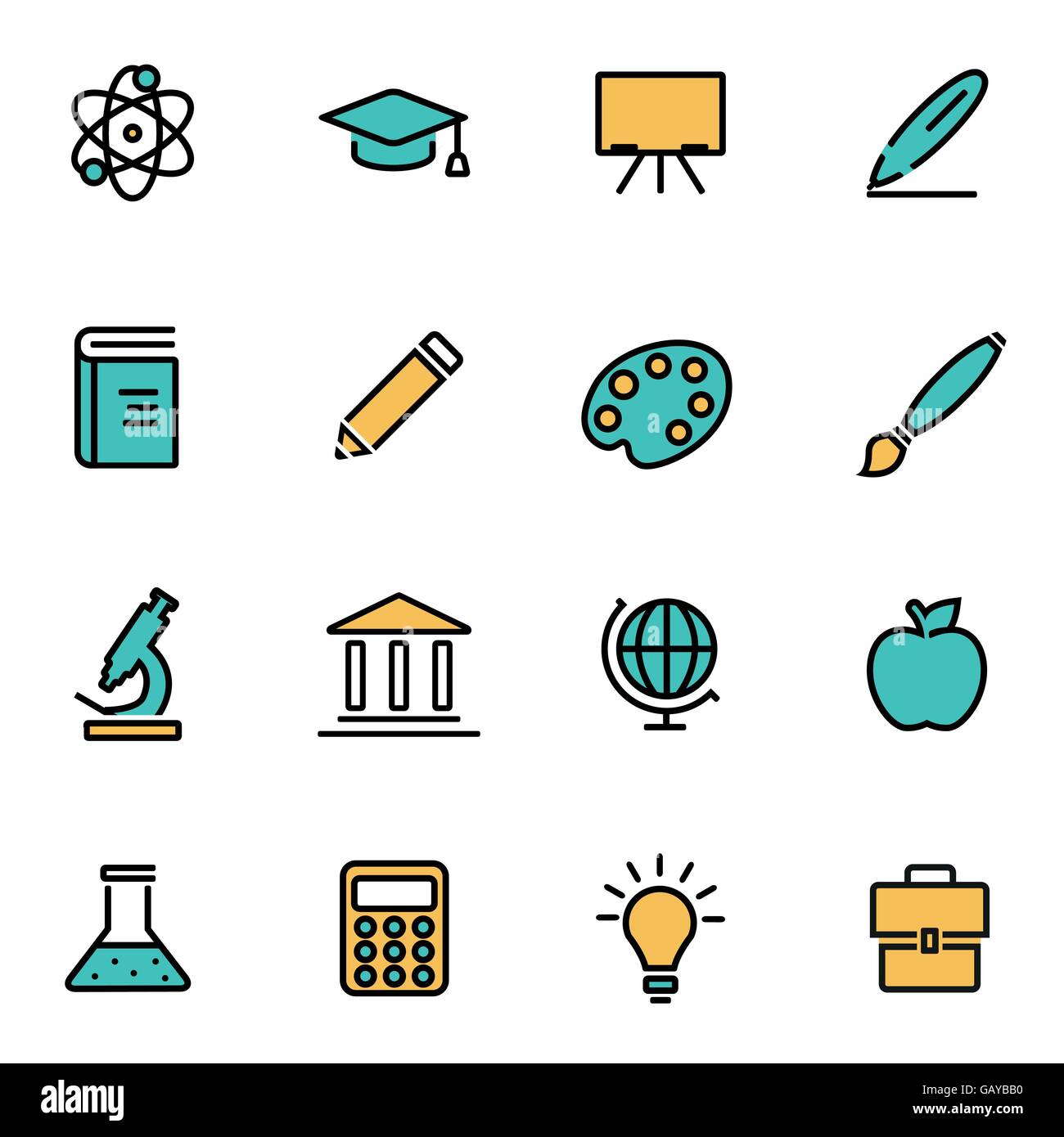Trendy flat line icon pack for designers and developers. Vector line ...