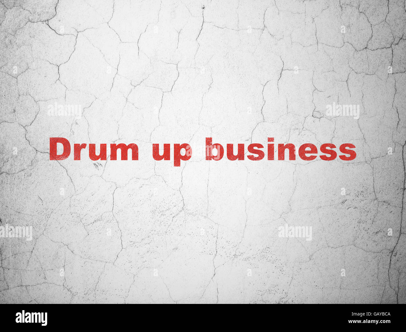 Business concept: Drum up business on wall background Stock Photo - Alamy