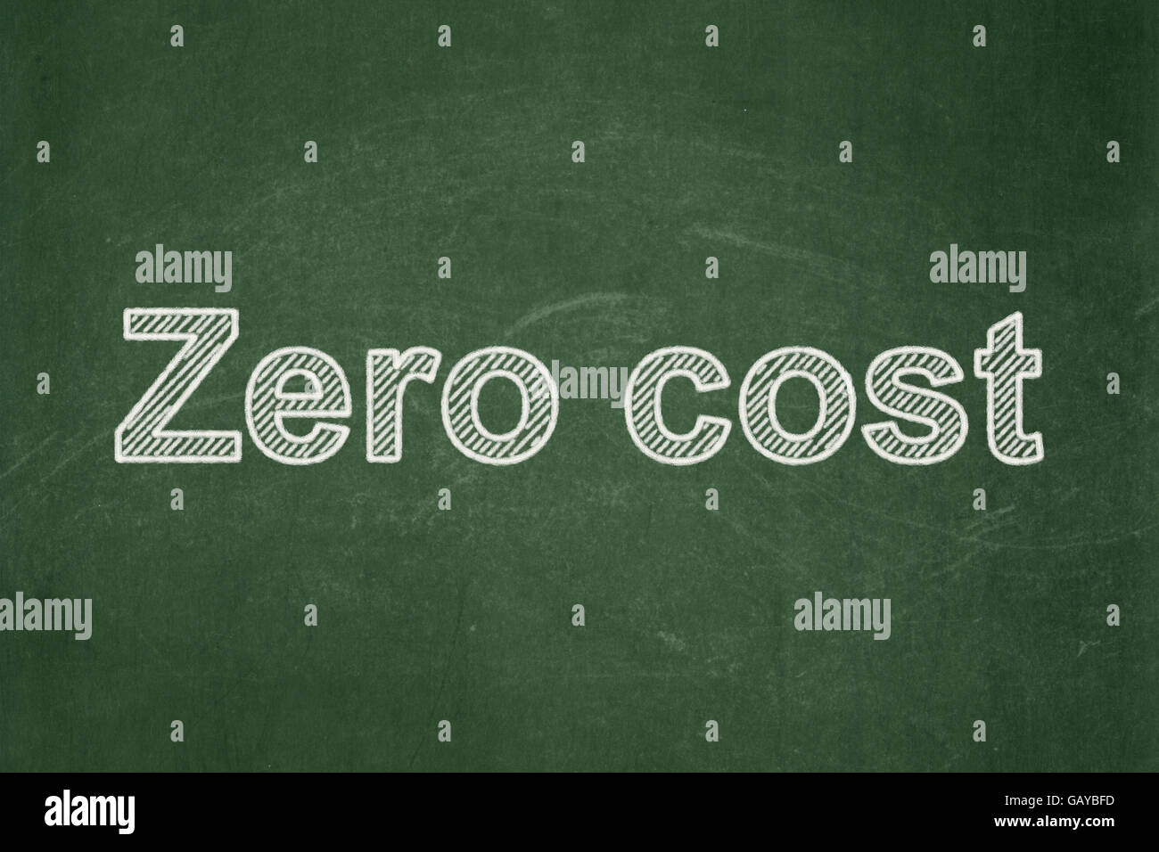 Finance concept: text Zero cost on Green chalkboard background Stock ...