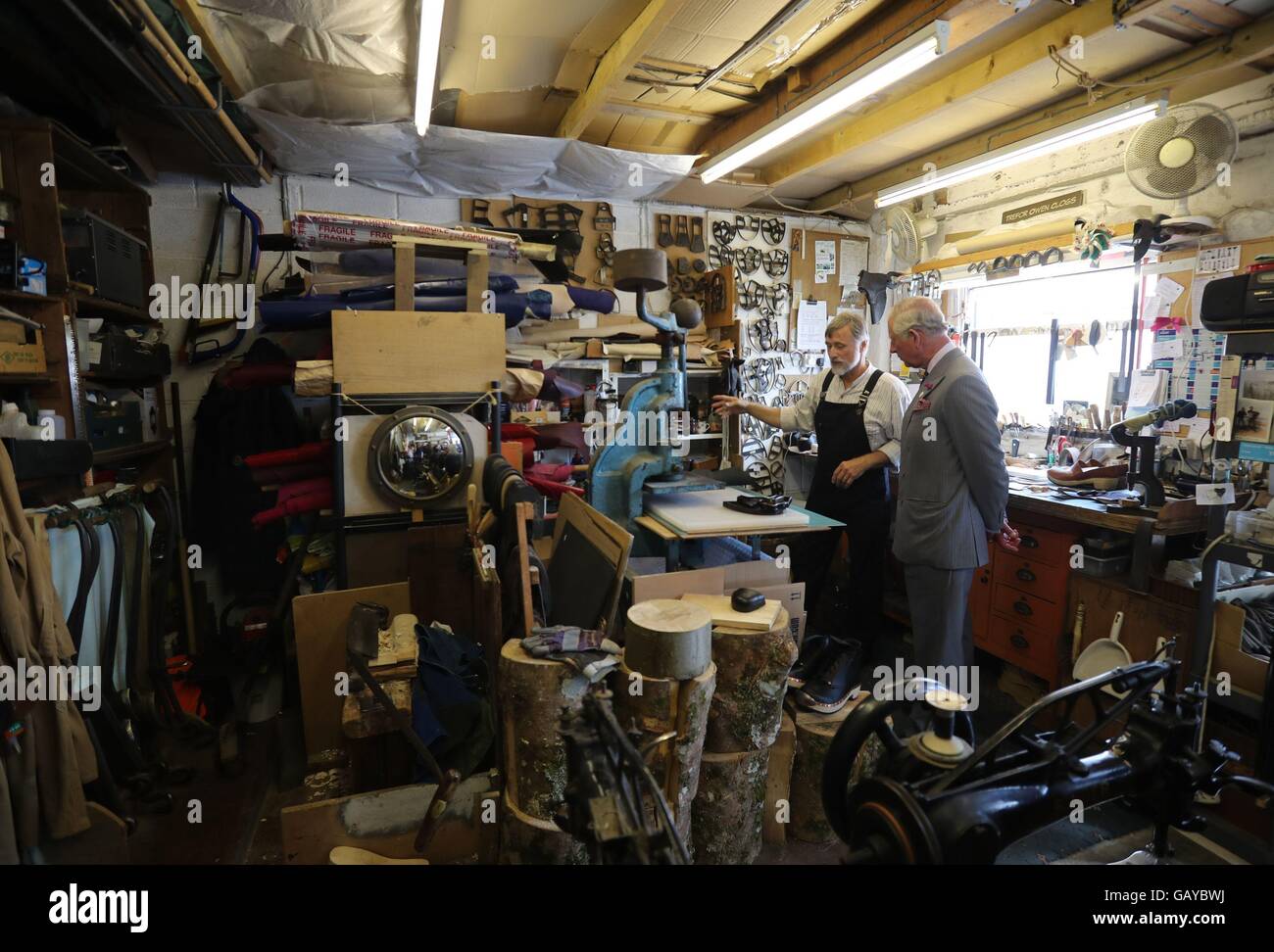 The Prince of Wales in Trefor Owen's workshop, where he hand makes ...