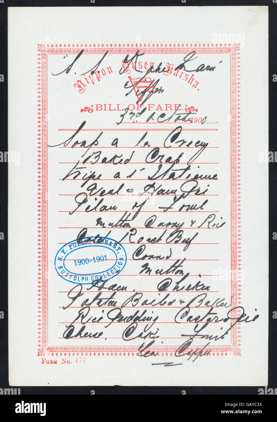 A tiffin event held aboard the SS Kobe Maru, a ship operated by Nippon ...