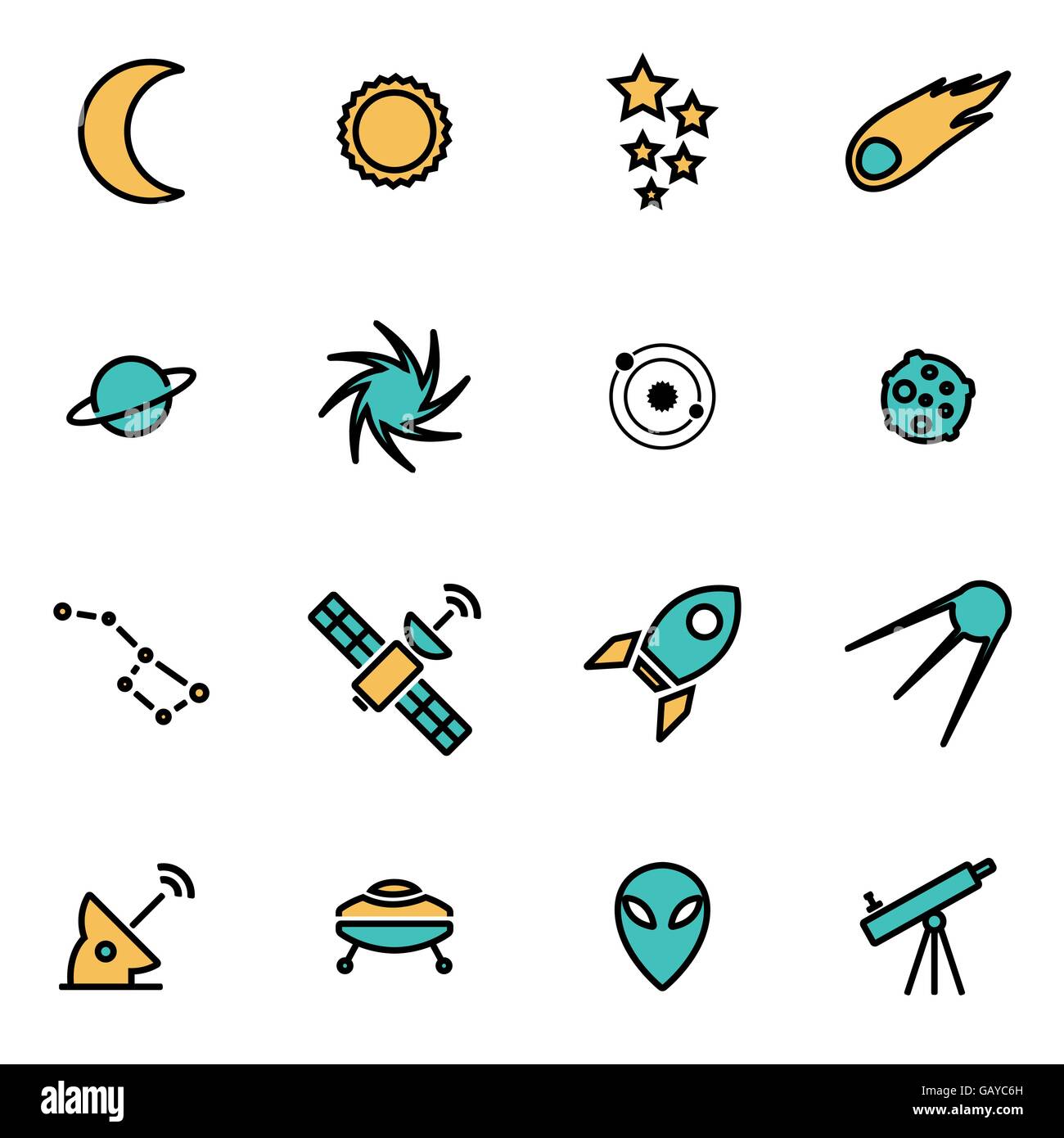 Trendy flat line icon pack for designers and developers. Vector line ...