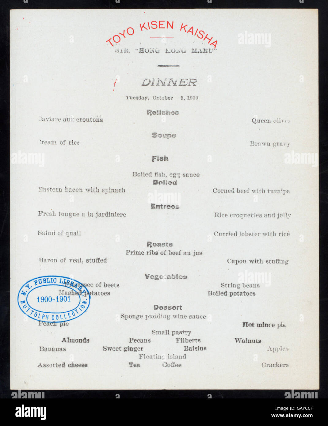 The image depicts a dinner event aboard the Hong Kong Maru, a vessel ...