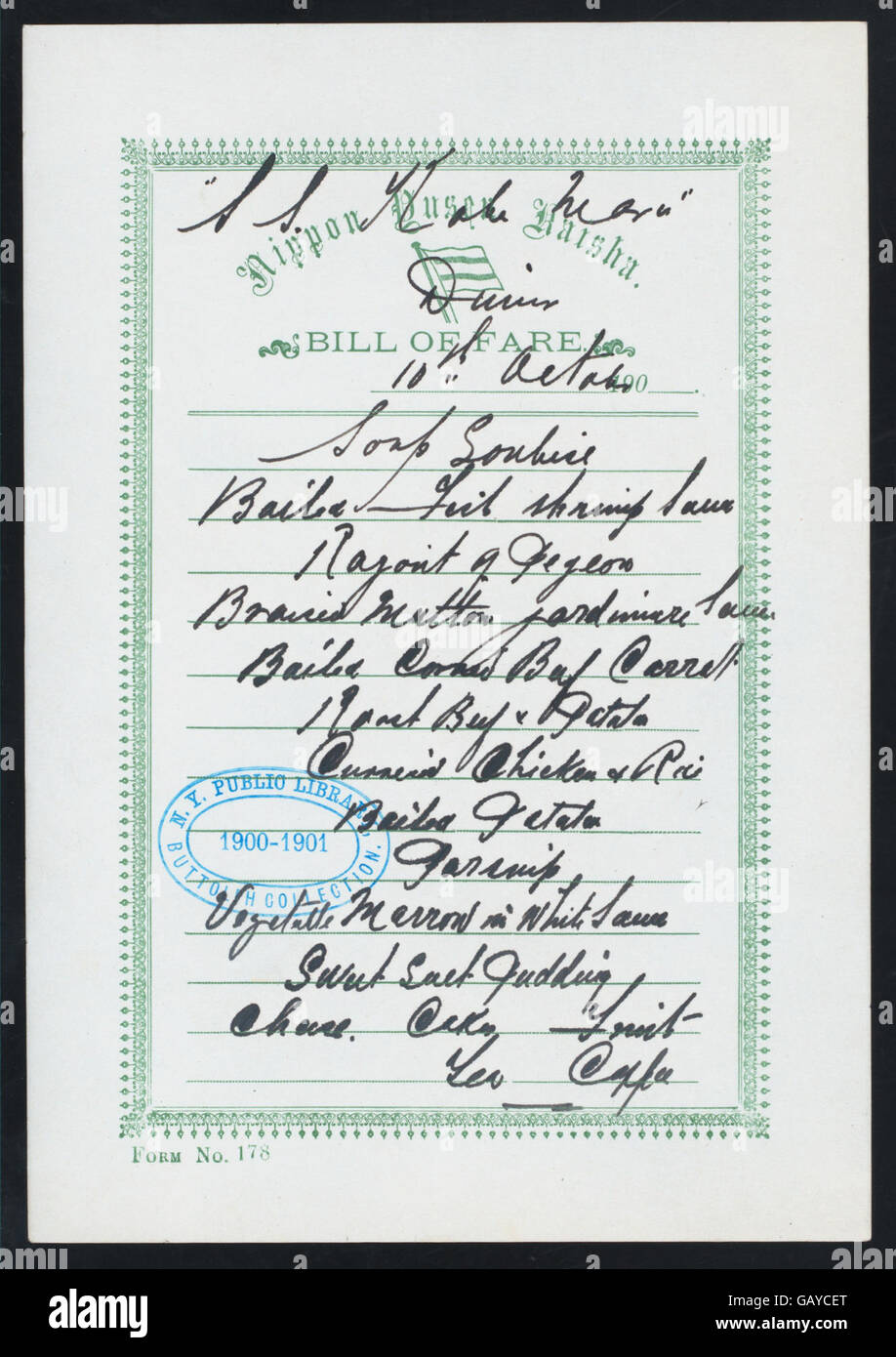 Nippon Yusen Kaisha hosted a dinner aboard the S.S. Kobe Maru, en route ...