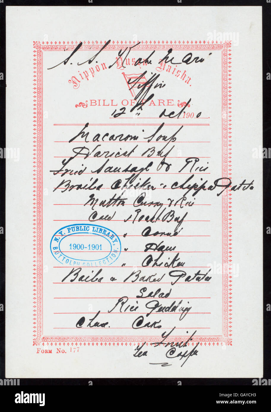 This image depicts a tiffin meal served aboard the SS Kobe Maru, a ...