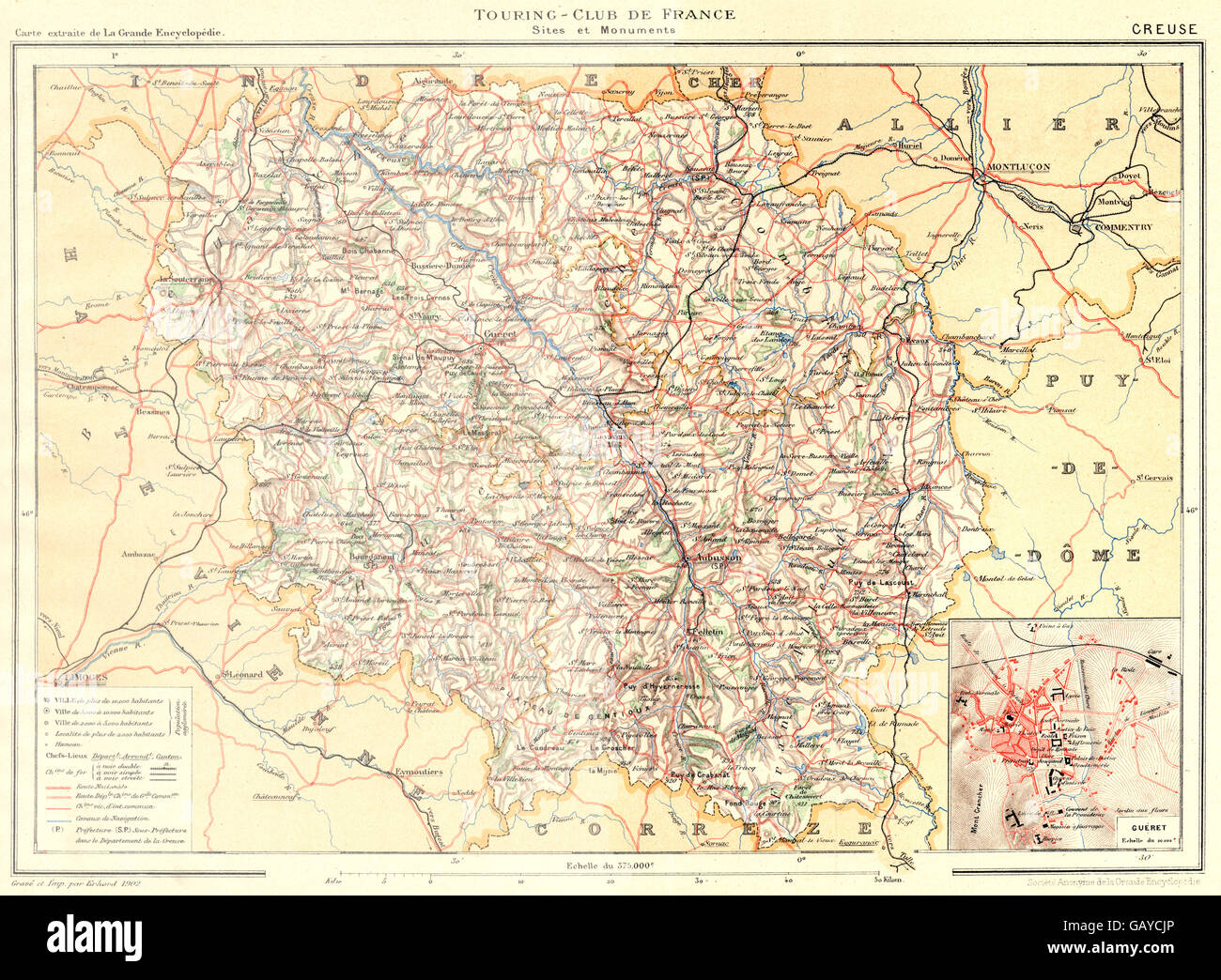 Map of creuse hi-res stock photography and images - Alamy