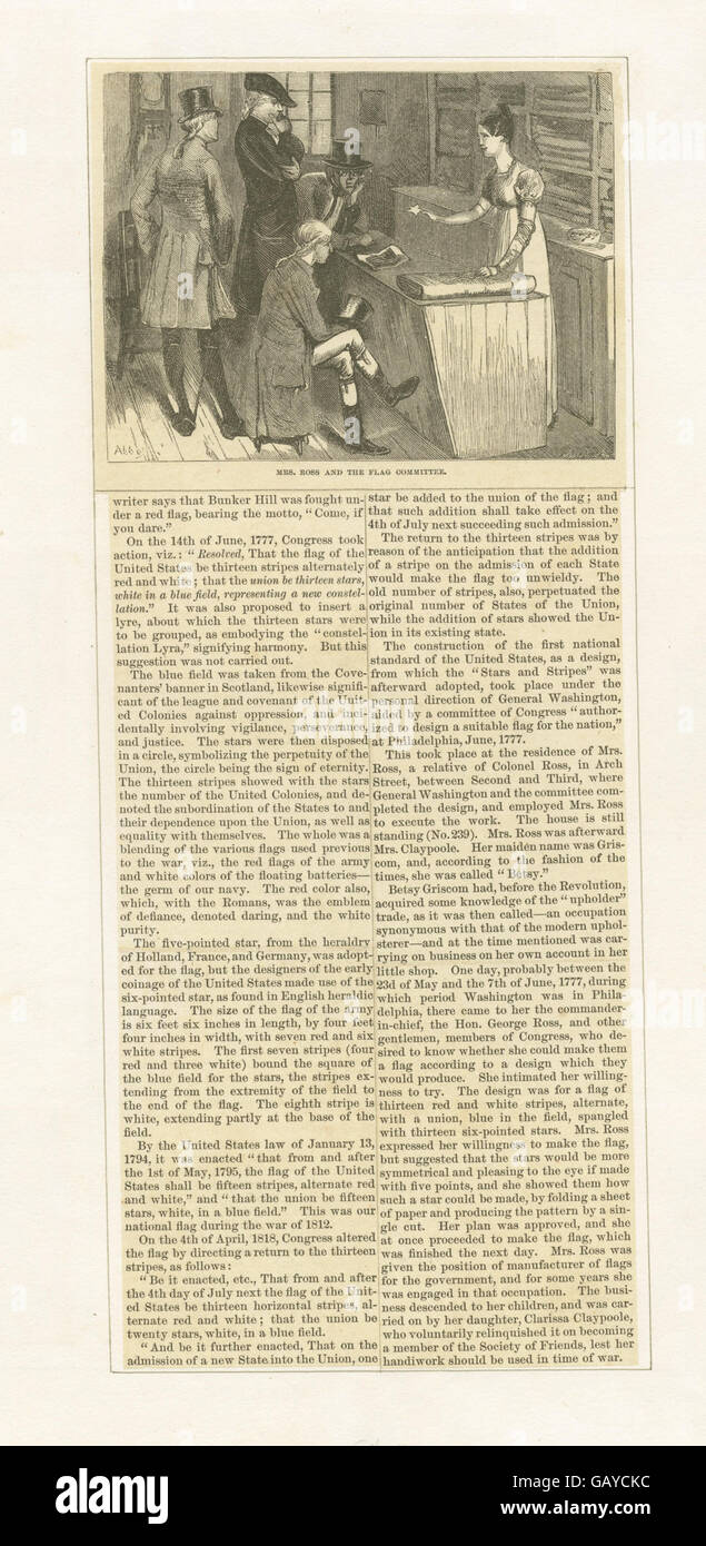 Mrs. Ross was likely involved in a historical or ceremonial event ...