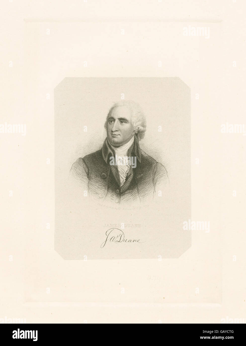 A portrait of James Duane, an early American lawyer and politician who ...