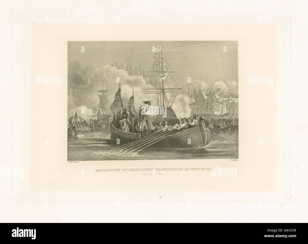 The reception of President George Washington in New York City on April ...