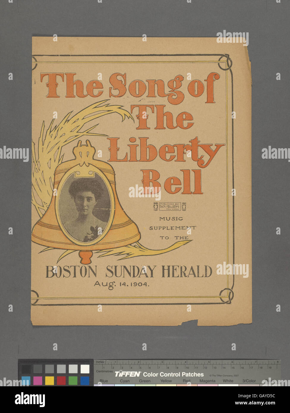 Sheet music cover for 'The Song of the Liberty Bell', a composition ...