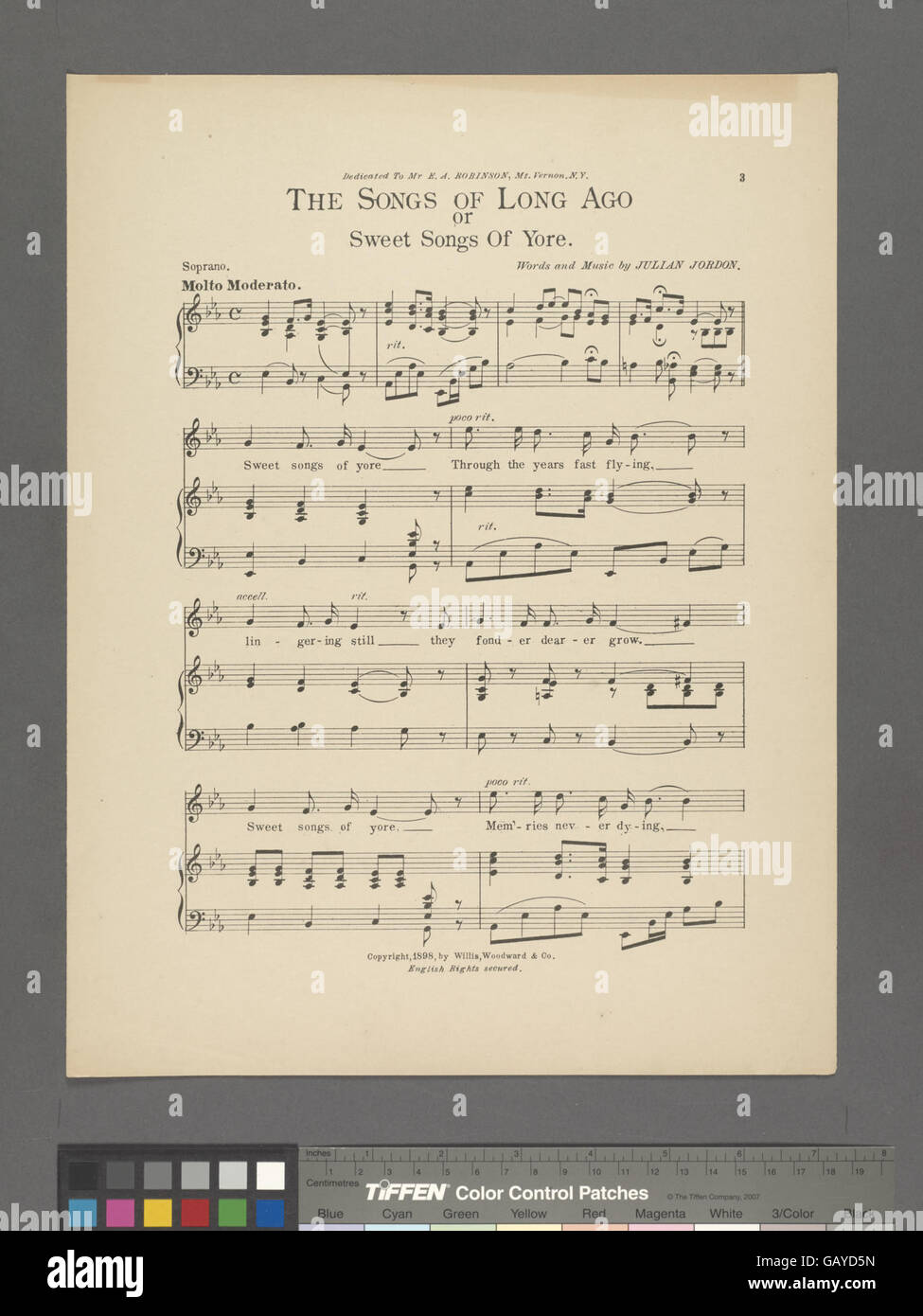 'The song of long ago, or, Sweet songs of yore' is a musical ...