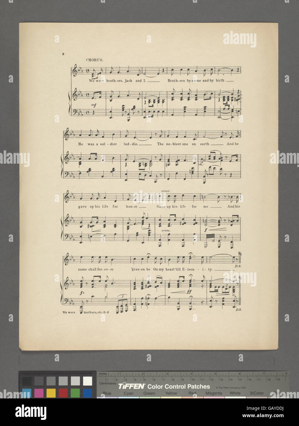 A composition titled 'We Were Brothers, Jack and I', registered under ...