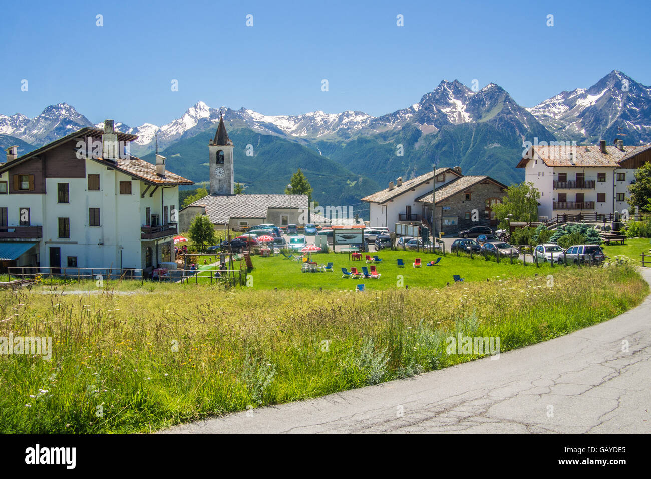Lignan, a mountain village in the Aosta valley region of Italy Stock ...