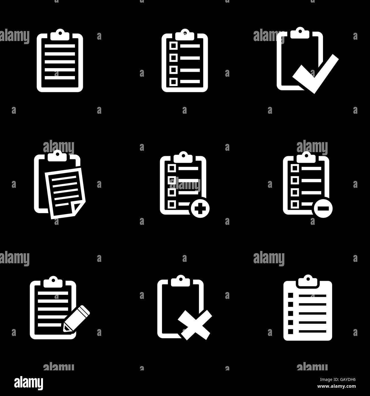 Vector white check list icon set Stock Vector Image & Art - Alamy