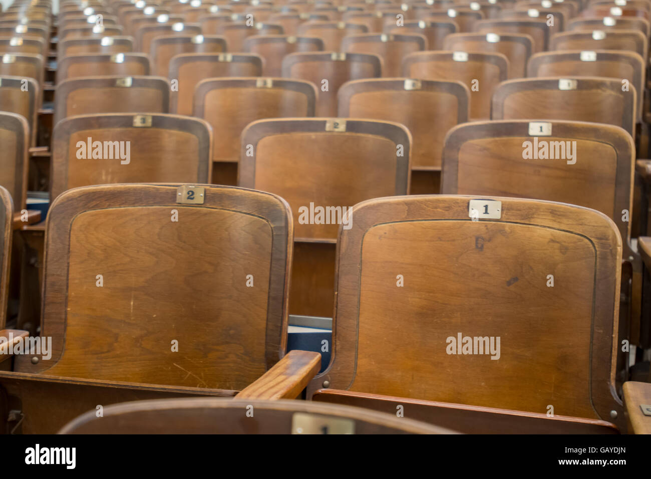 Wooden stadium seating hi-res stock photography and images - Alamy