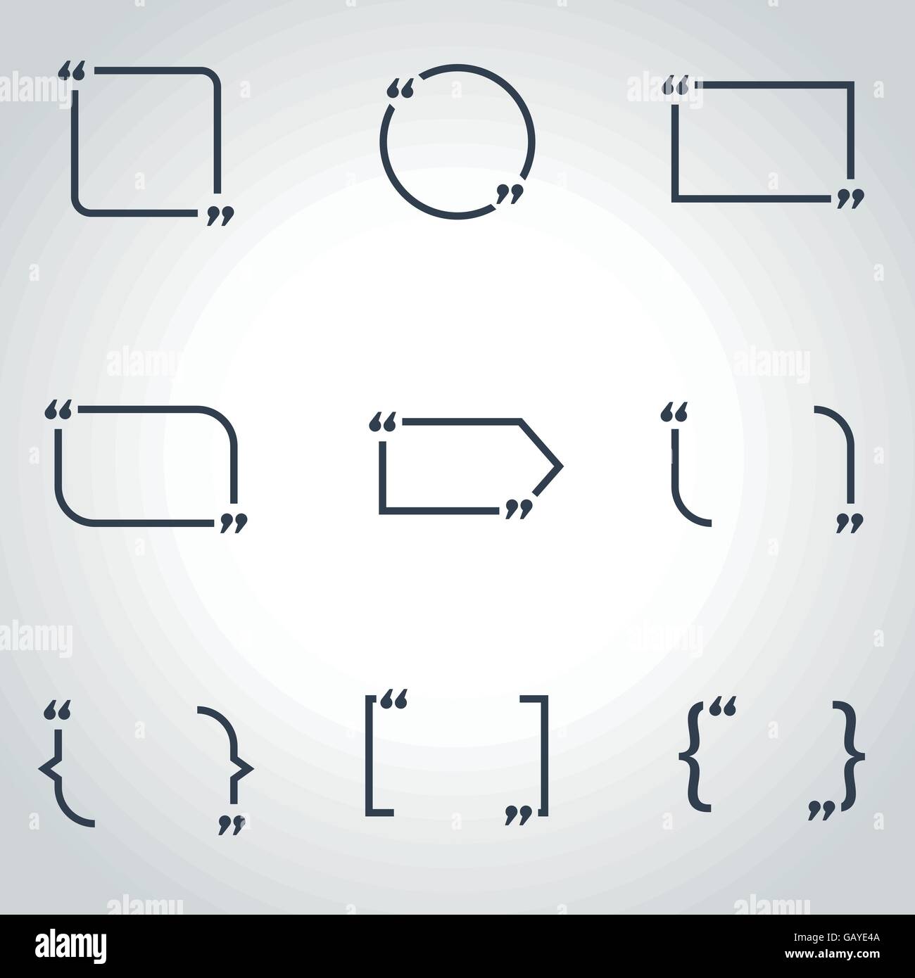 Vector black quote form icon set Stock Vector Image & Art - Alamy