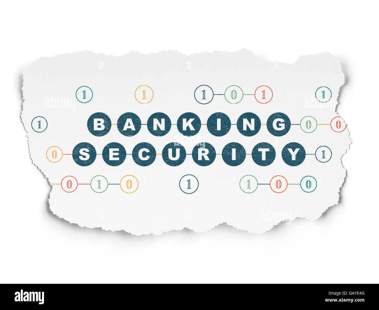 Protection concept: Banking Security on Torn Paper background Stock ...