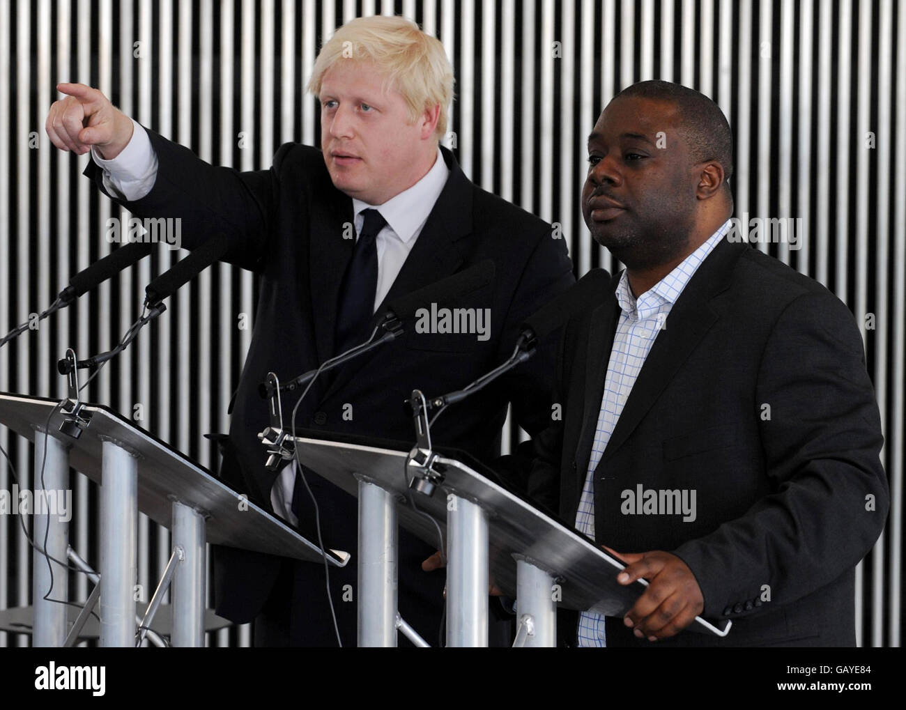 London Mayor Boris Johnson holds a news conference with Deputy Mayor ...
